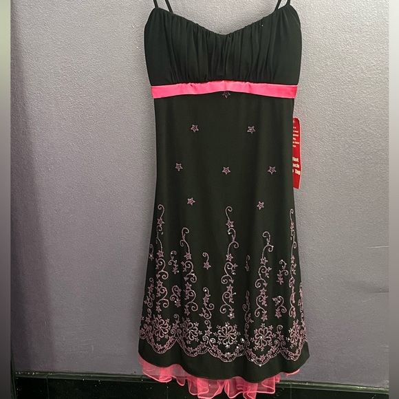Ruby Rox | Dresses | Ruby Rox Little Black Fuchsia Pink Lace Beaded ...